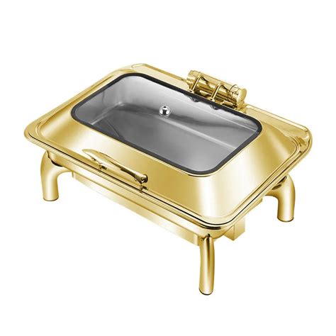 Bulk Custom Gold Chafing Dish Buffet Set Stainless Steel Rectangle Yongyu Kitchenware