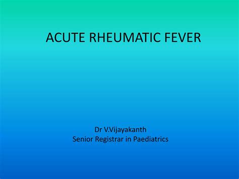 Acute Rheumatic Feverpptx