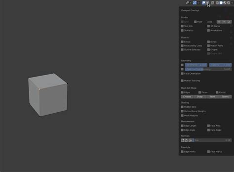 3d View Blender 2 9 Viewport Overlays Show Everything But Verts Edges And Faces In Edit