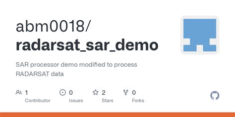 GitHub Abm Radarsat Sar Demo SAR Processor Demo Modified To Process RADARSAT Data
