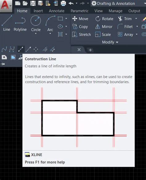 How To Use Construction Line Command In Autocad 99 Work