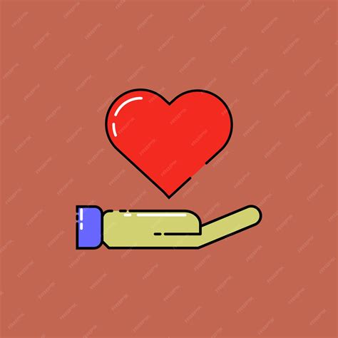 Premium Vector Love Heart On Hand Vector Illustration