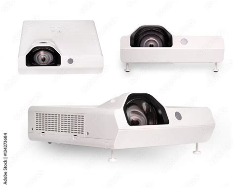 Projector multimedia white colour on white background Stock-Foto ...