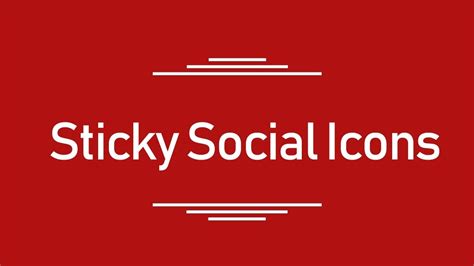Html Css Sticky Social Icons Youtube