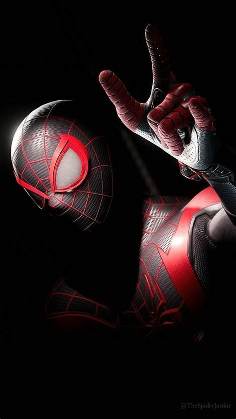 The Amazing Spider Man Miles Morales Black And Red Wallpaper Miles