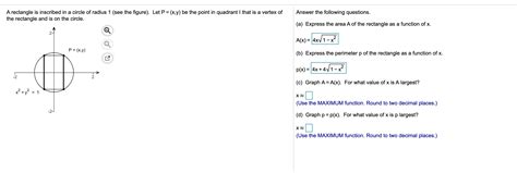 Answered A Rectangle Is Inscribed In A Circle Of… Bartleby