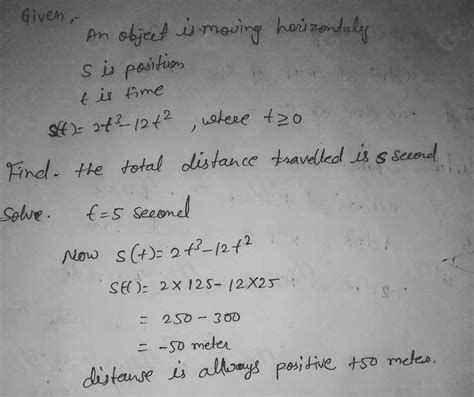 Solved 1 An Object Is Moving Horizontally The Objects Position S