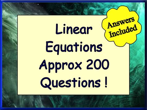 The A Z Of Linear Equations Teaching Resources