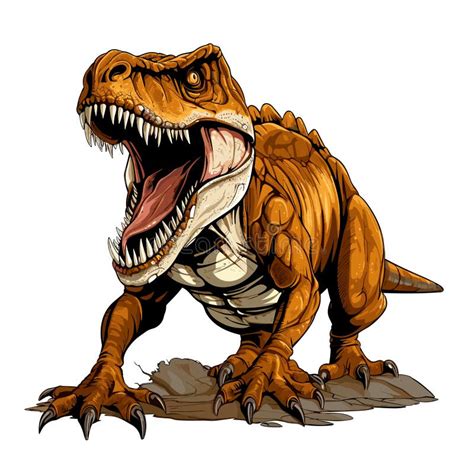 Tyrannosaurus Rex Dinosaur Portrait In Vector Pop Art Style Stock