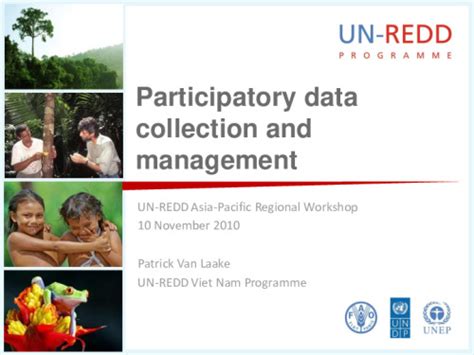 Participatory Data Collection And Management Presentation By Patrick Van Laake November 10