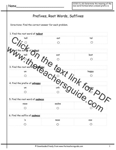 Prefixes Suffixes And Roots Worksheets TUTORE ORG Master Of Documents