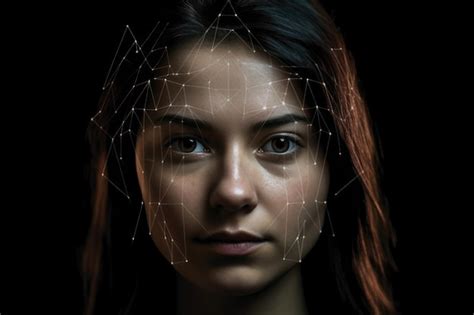 Premium Photo Futuristic Facial Recognition Female Portrait Generative Ai