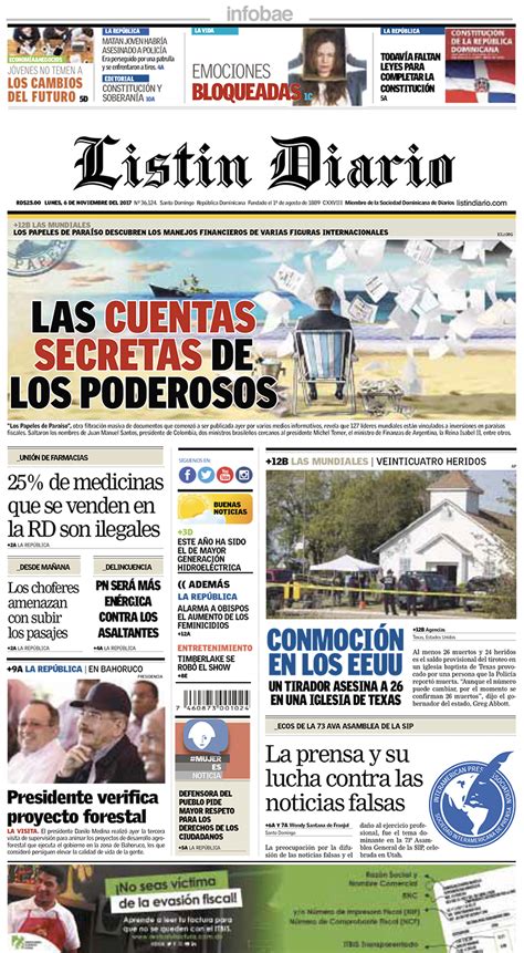 Listin Diario República Dominicana Lunes 06 De Noviembre De 2017