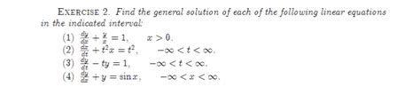 Solved EXERCISE Find The General Solution Of Each Of The Chegg