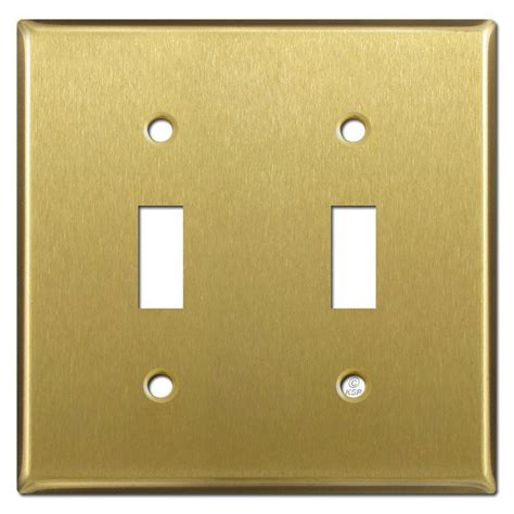 Double Toggle Switch Plate Satin Brass Kyle Switch Plates Switch
