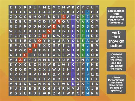 Language Features Of Recount Text Wordsearch