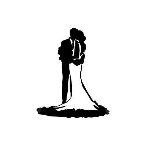 Silhueta De Casal De Casamento Png