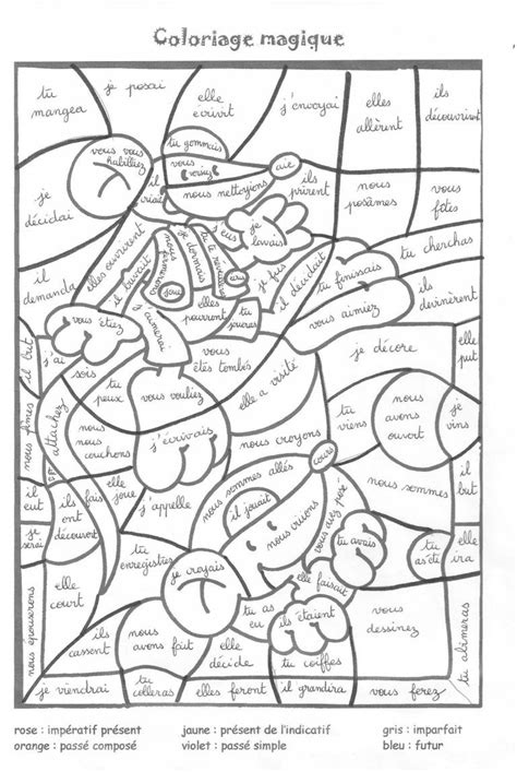 Coloriages Magiques With Regard To Coloriage Magique Conjugaison Ce1