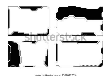 High Tech Cyberpunk Hud Frames Set Stock Vector Royalty Free