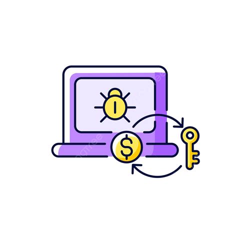 Ransomware Purple Rgb Color Icon Virus Digital Clip Art Vector Virus