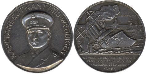 Medaille Auf U Boot Kapitän Otto Weddigen Archive Mkoegl