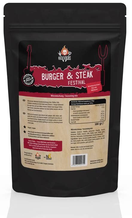 Rockn Rubs Steak And Burger Festival Bbq Rub 100 G Beutel