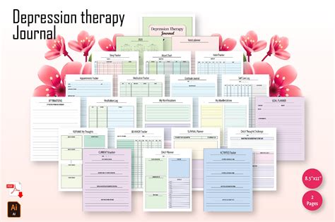 Depression Therapy Journal Colored Graphic By Graphicscave021
