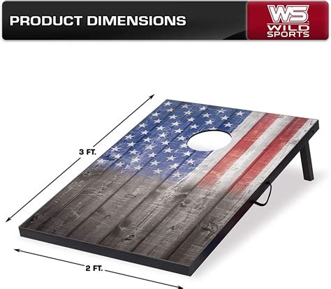 Wild Sports 2x3 Cornhole Outdoor Game Set Usa Flag Design All