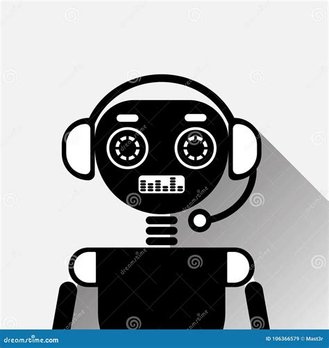 Chatbot Icon Concept Black Chat Bot Or Chatterbot Service Of Online Support Technology Stock