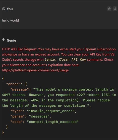 400 Bad Request Invalidrequesterror Contextlengthexceeded Max