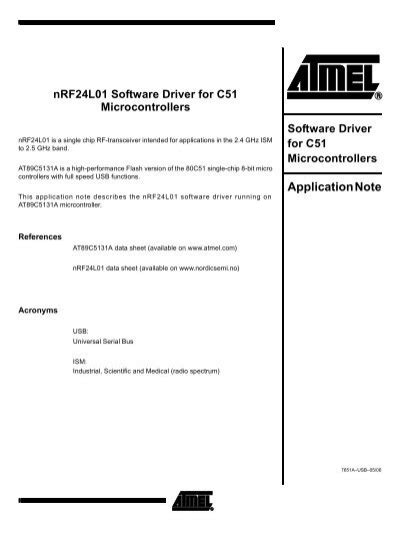 NRF L Software Driver Atmel Corporation