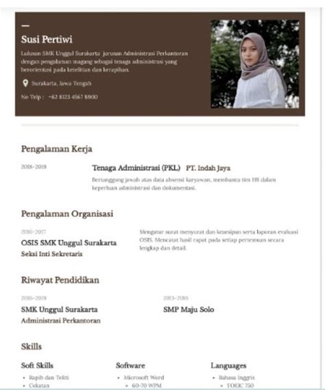 Contoh CV Lamaran Kerja Yang Menarik Dijamin Dilirik HRD Smp Solo Alam