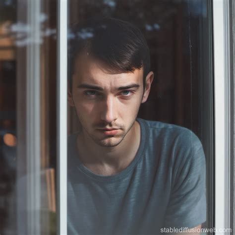 Man Peering Through Window Stable Diffusion Online