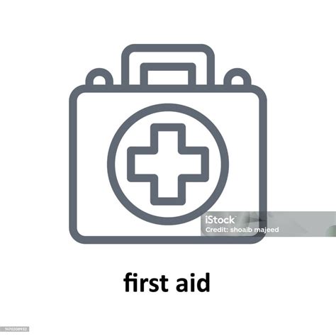 Erste Hilfe Vektor Umriss Symbole Einfacher Lagerbestand Stock Vektor