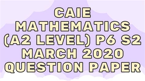 Caie Mathematics As P1 Octnov 2020 Ms Kk Lee Mathematics