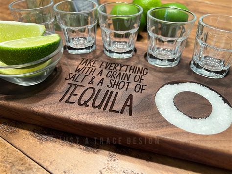 Tequila Flight Board Tequila Shot Board Serving Tray Tequila T