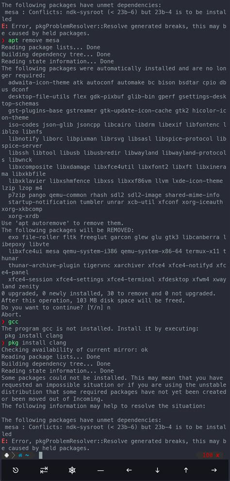 why `pkg up` removed clang and why reinstalling it would conflict