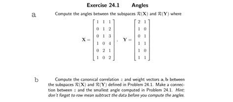 Solved Compute The Angles Between The Subspaces Rx And