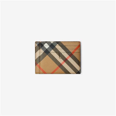 Check Clip Card Case In Sand Men Canvas Burberry® Official