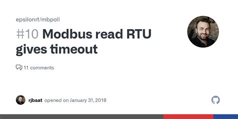 Modbus Read Rtu Gives Timeout · Issue 10 · Epsilonrtmbpoll · Github