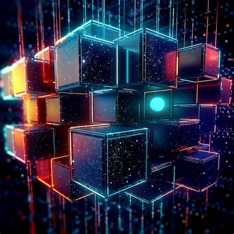 Premium Ai Image An Image Of An Interconnected Blockchain Network With An Abstract Dark Color