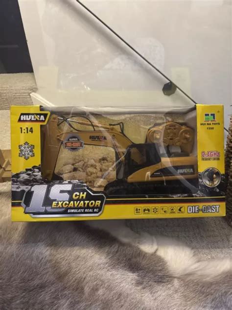 HUI NA TOYS 1550 Die Cast 1:14 15 Ch Excavator Simulate Real Remote ...