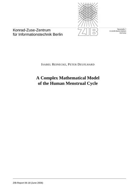 Pdf A Complex Mathematical Model Of The Human Menstrual Cycle Filea