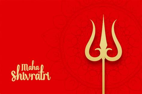 주 님 시바 Trishul 및 Maha Shivratri 배경 무료 벡터