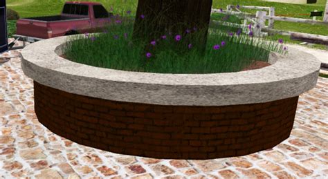 Second Life Marketplace Large Tree Planter [concrete Bricks] Resize