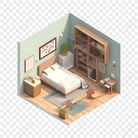 3d 방 모델 녹색 노란색 입체샤프트 쪽룸 모델 Png 일러스트 무료 다운로드 Lovepik
