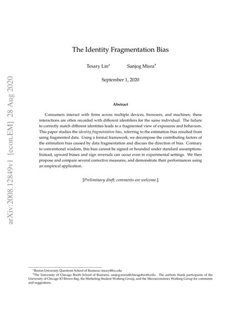 The Identity Fragmentation Bias Deepai