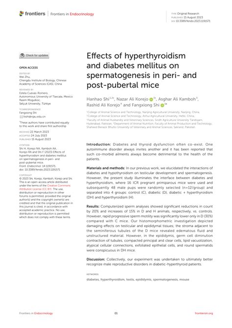 Pdf Effects Of Hyperthyroidism And Diabetes Mellitus On