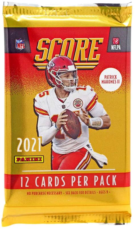 Nfl Panini 2021 Score Football Trading Card Retail Pack 12 Cards Toywiz