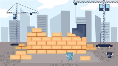 건설 현장 배너 세트 무료 벡터